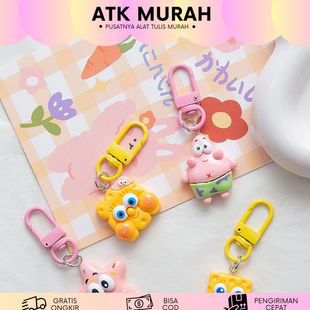 Jual GANCI RESIN LOT KLIP KAIT SPONGEBOB PATRICK SAJA GK-1227 KEYCHAIN ...
