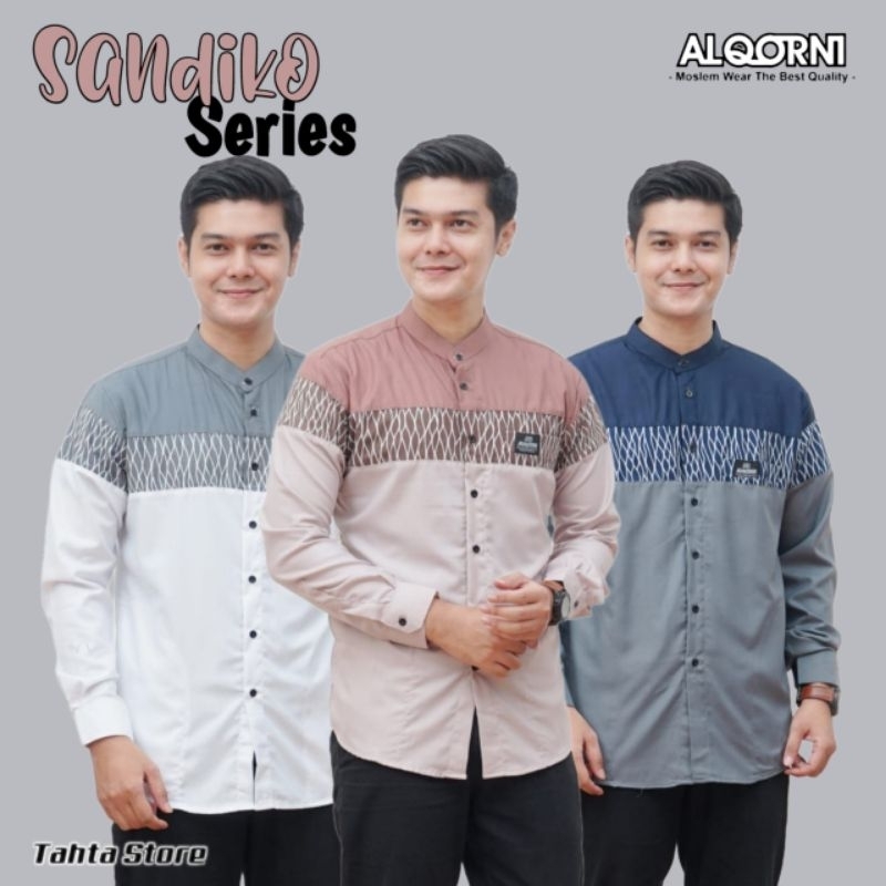 Jual Baju Koko Pria Lengan Panjang Motif Kombinasi Batik Sandiko ...