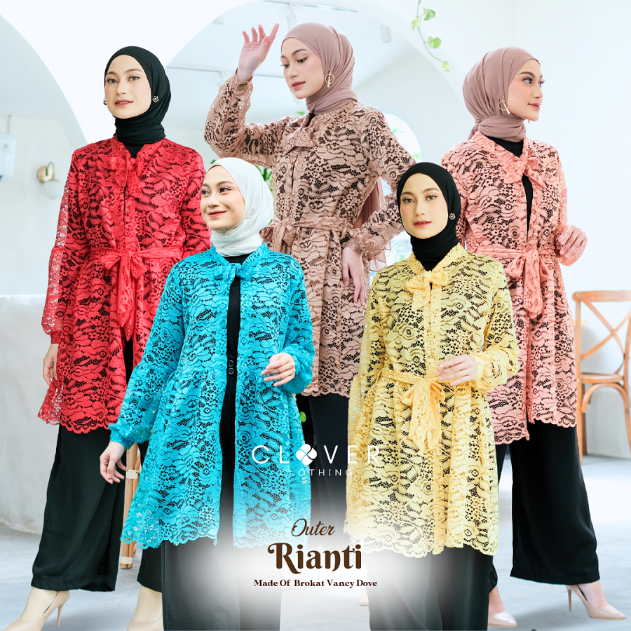 Jual Clover Clothing - Outer Rianti | Brokat Vancy Dove | Shopee Indonesia