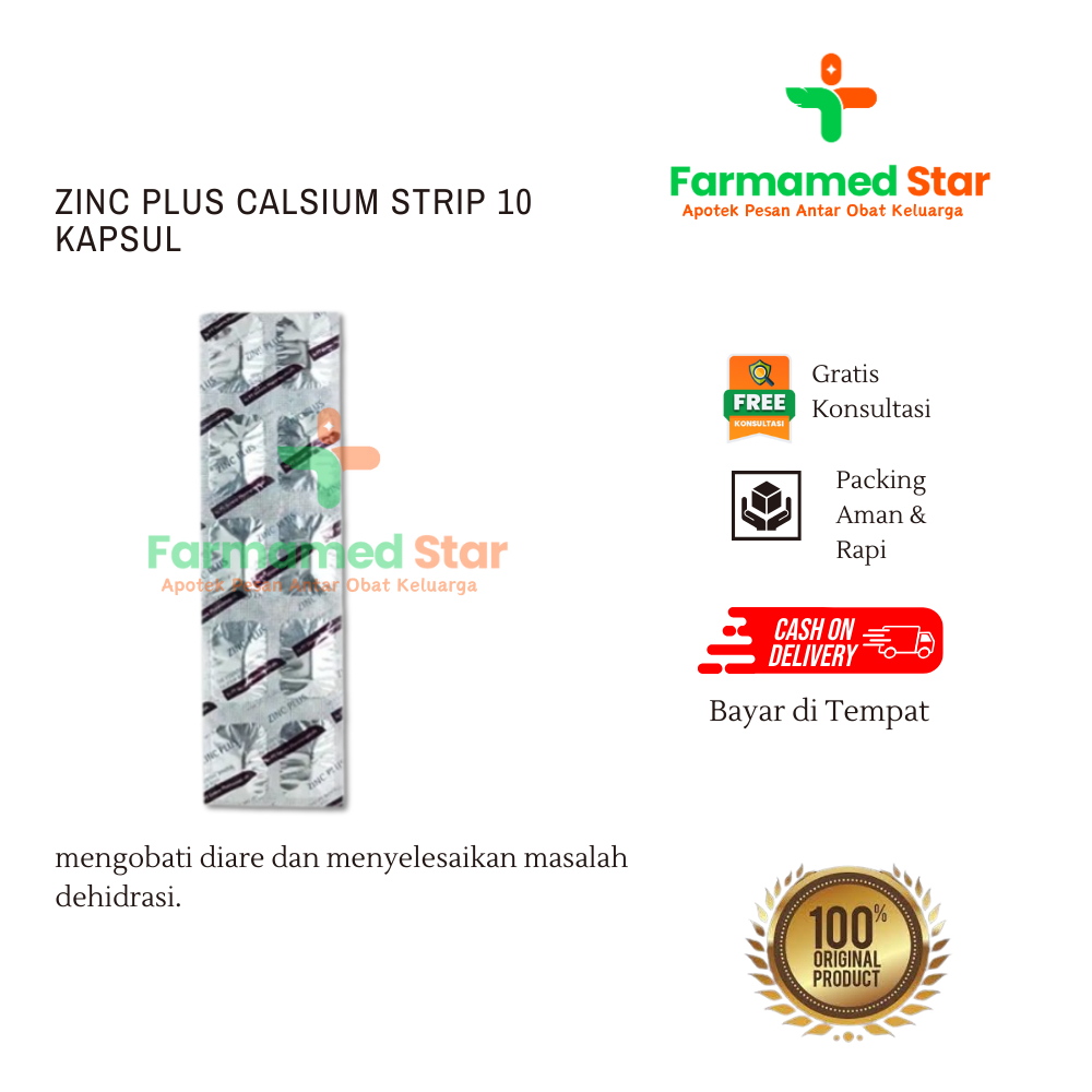Jual ZINC PLUS CALSIUM STRIP 10 KAPSUL | Shopee Indonesia