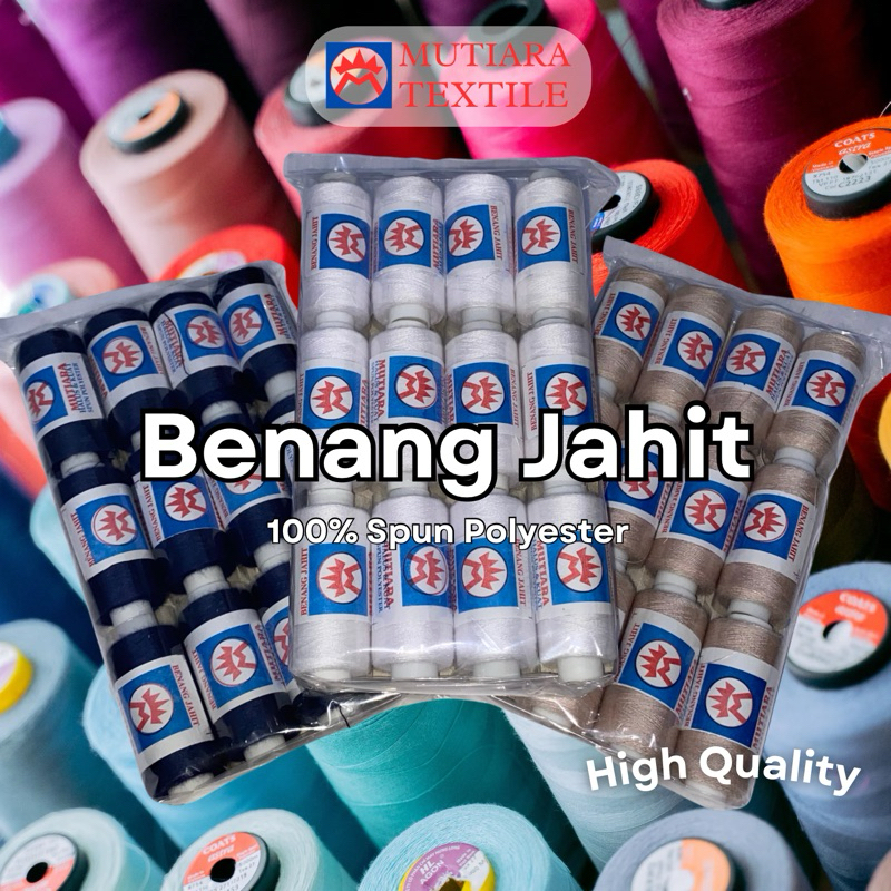Jual Benang jahit 100% Polyester Best Quality lusinan 12pcs | Shopee ...