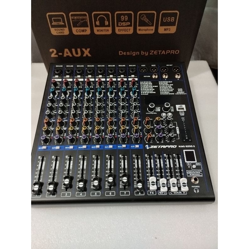 Jual Mixer Zetapro Kingkong 8 / Kingkong8 Original 8 Channel Compressor, Effect Reverb 99 Dsp ...