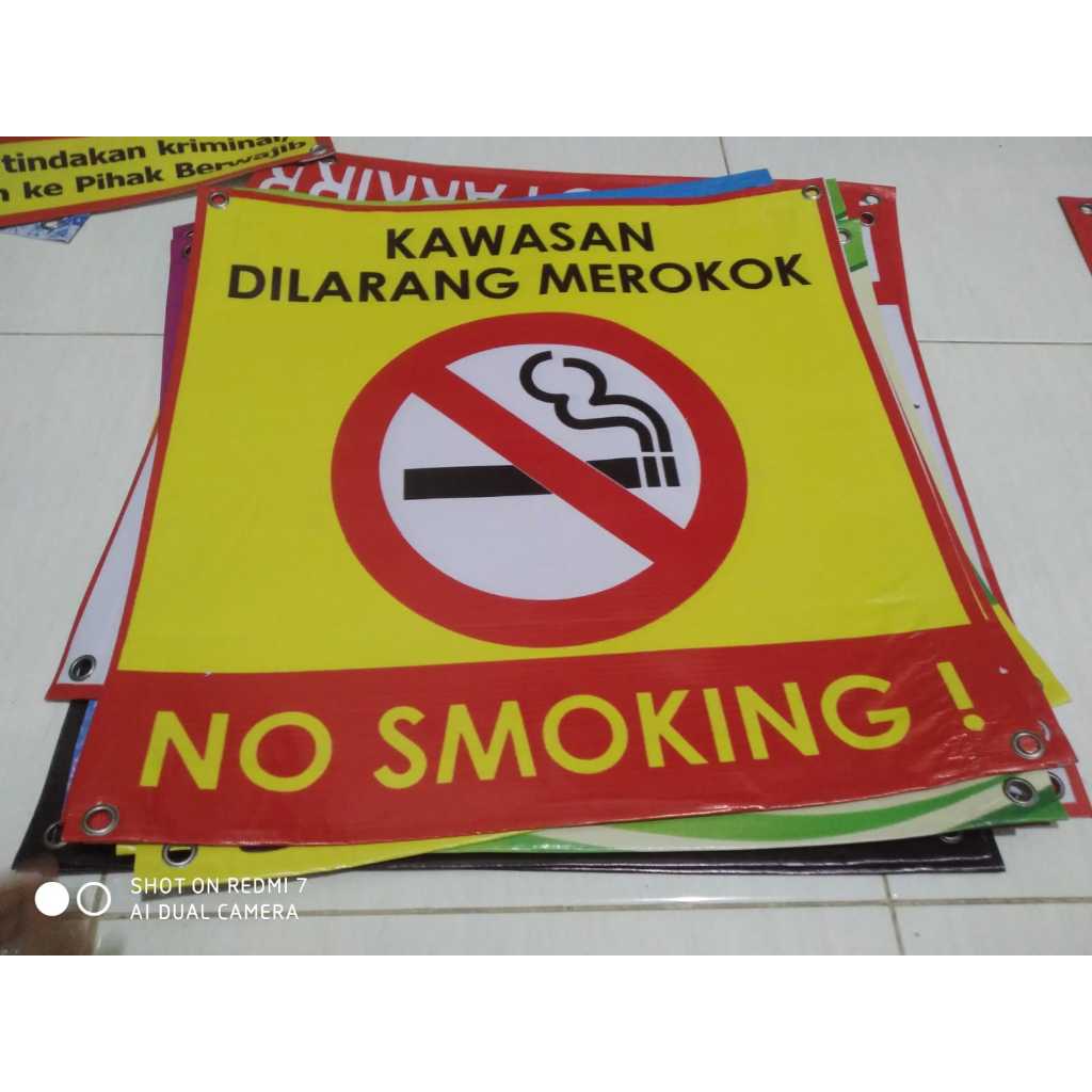 Jual BANNER/SPANDUK DILARANG MEROKOK | Shopee Indonesia
