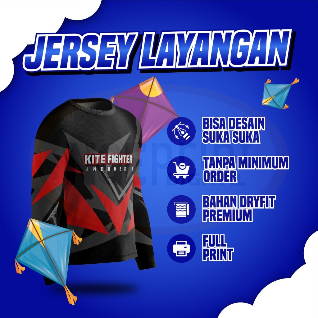 Jual Jersey Layangan Full Print Custom Design Kekinian [BISA SATUAN ...
