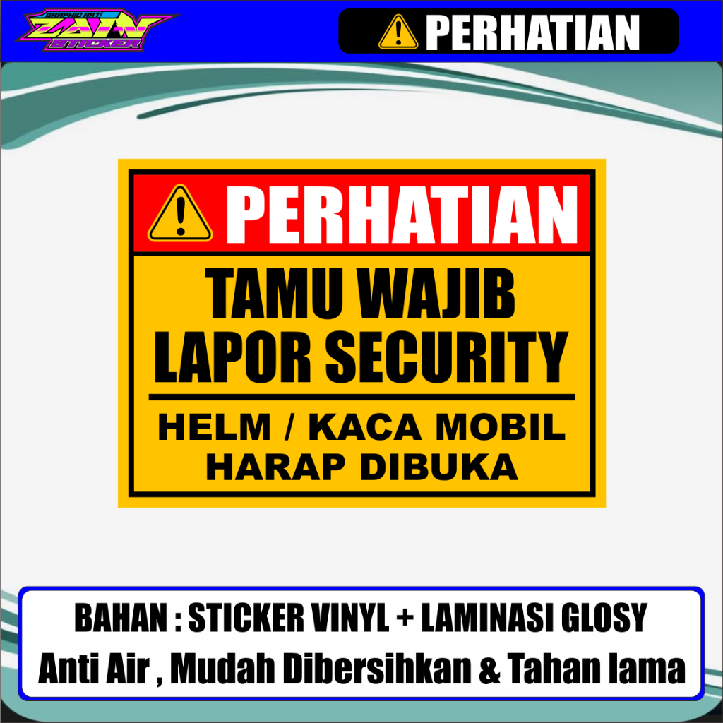 Jual sticker safety sign k3 rambu tamu wajib lapor security helm atau ...