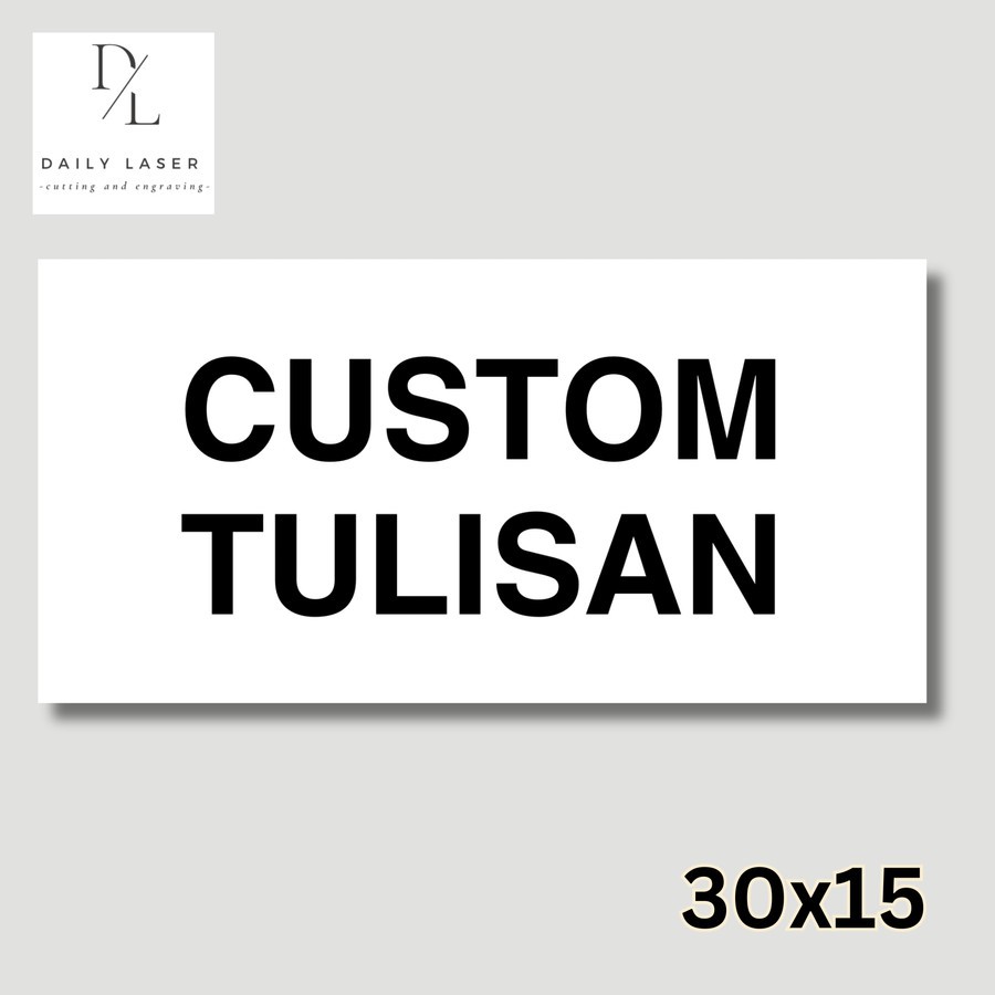 Jual SIGNAGE CUSTOM 30 x 15 CM SIGNBOARD AKRILIK PUTIH COSTUM TULISAN ...