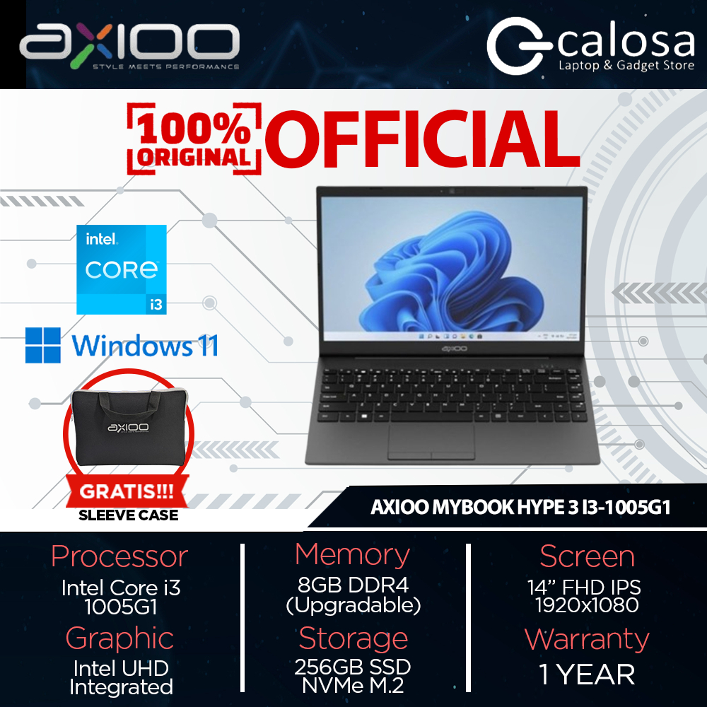 Jual Laptop AXIOO MYBOOK HYPE 3 Intel Core i3 1005G1 RAM 8GB 16GB SSD 256GB Windows 11 | Shopee ...