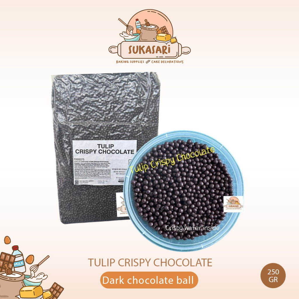 Jual Tulip Crispy Chocolate 250gr Dark chocolate ball coklat cokelat ...