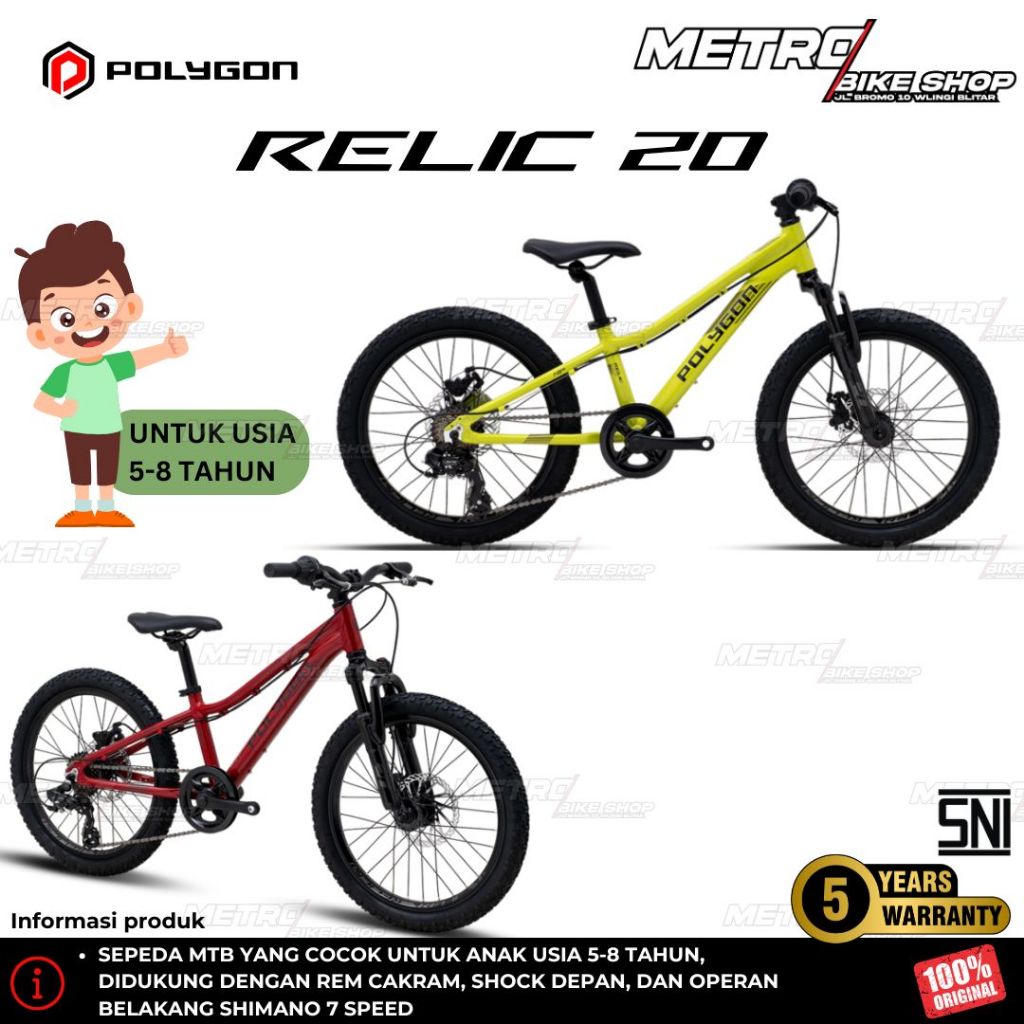 Jual Sepeda Polygon Relic 20 inch Sepeda MTB murah Sepeda Federal anak ...