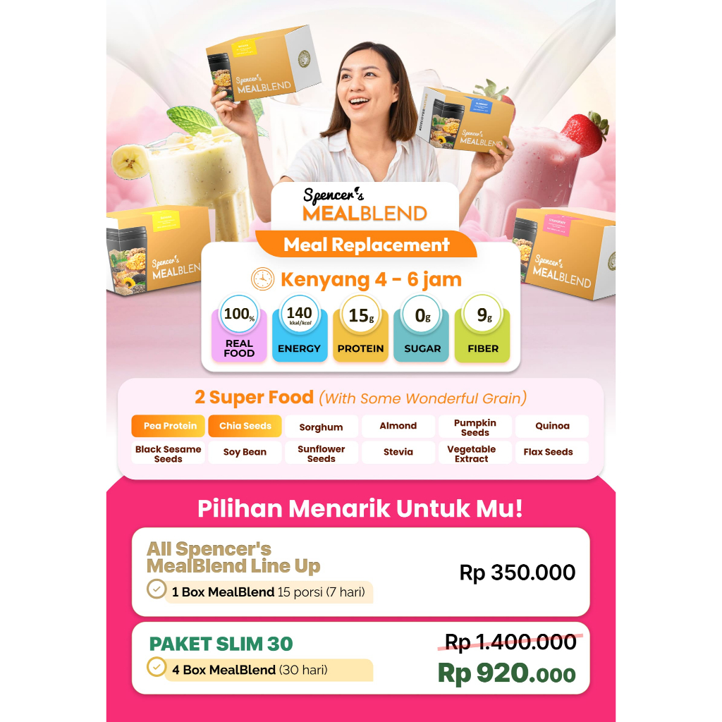 Jual 4 Box Spencer's Mealblend - Complete Nutrition Meal Replacement ...
