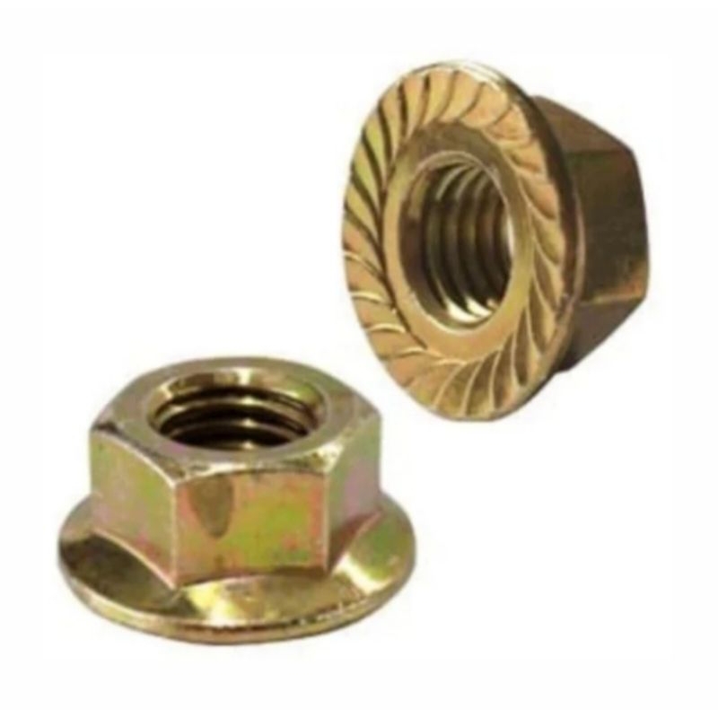 Jual Flange Nut M5 Kunci 8 | Mur topi kuning | Shopee Indonesia