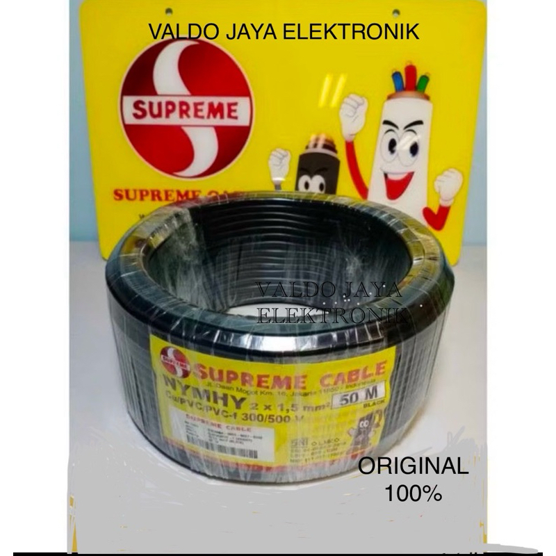 Jual SUPREME Kabel Listrik Hitam Serabut NYYHY 2x1.5 Kabel Hitam Serabut Suprime | Shopee Indonesia
