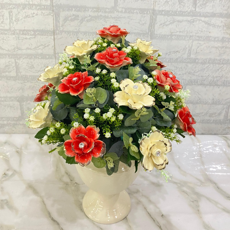 Jual Rangkaian Bunga Keramik Italy 21 tangkai Bunga / Rangkaian Bunga ...