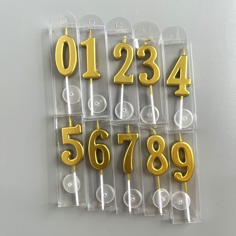 Jual Lilin angka ulang tahun ultah warna gold emas kuning metalik ...