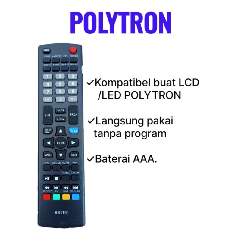 Jual REMOT UNIVERSAL TV POLYTRON LED LCD | Shopee Indonesia