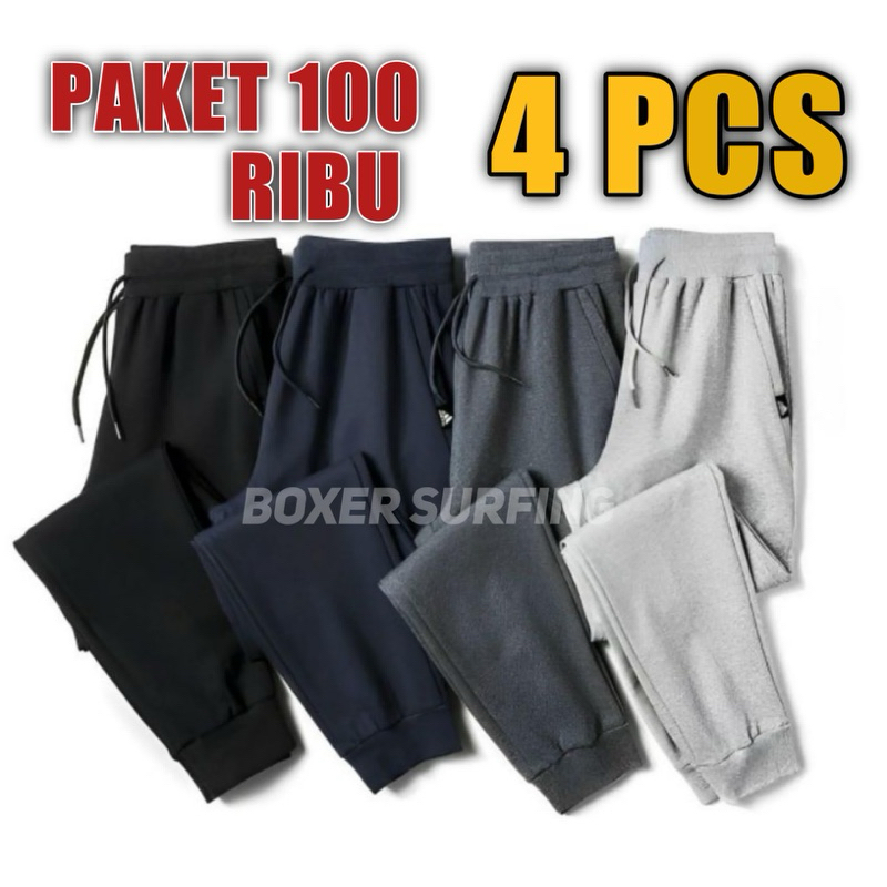 Jual 4 pcs 100K celana joger pria wanita panjang training trening ...