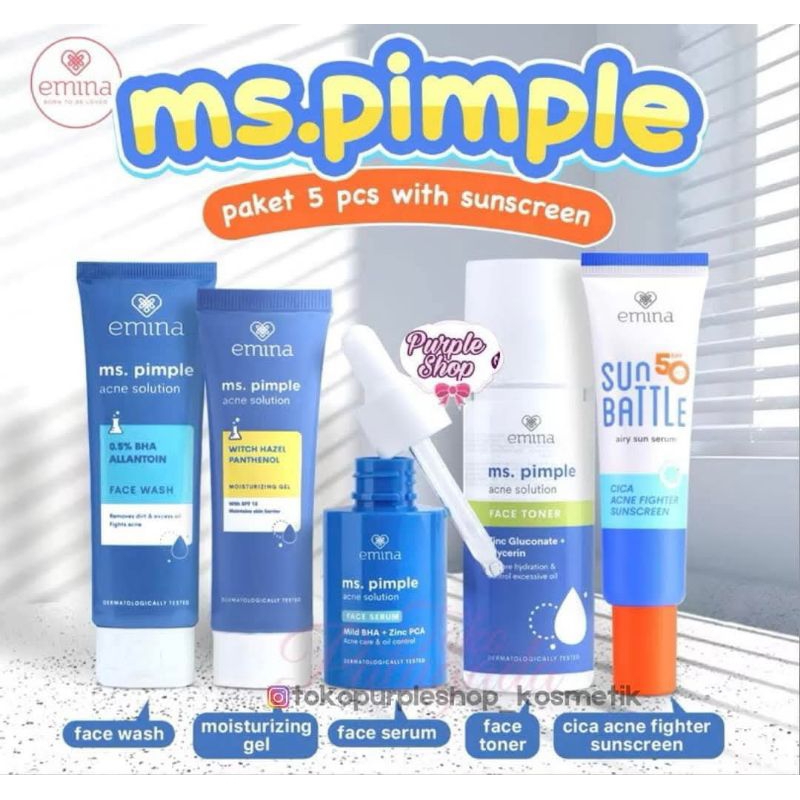 Jual paket emina ms pimple | Shopee Indonesia