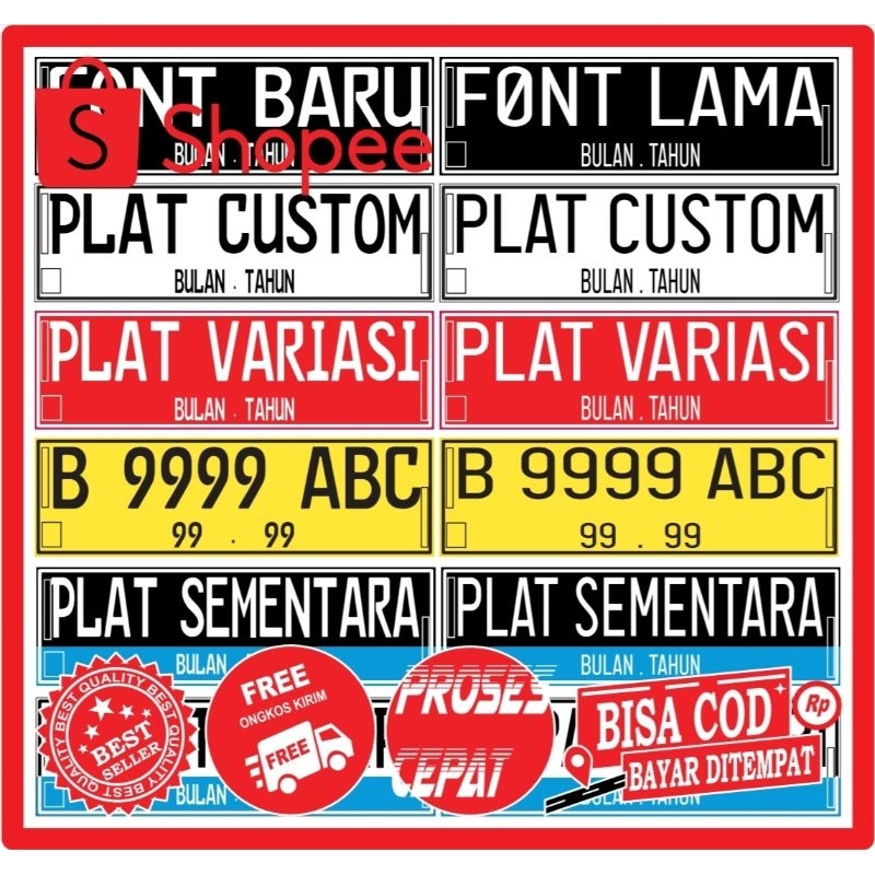 Jual Plat nomor mobil listrik, custom, variasi, pengganti plat rusak ...