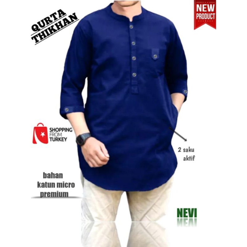 Jual Baju Koko muslim pria lengan 3/4 baju Koko pria dewasa | Shopee Indonesia