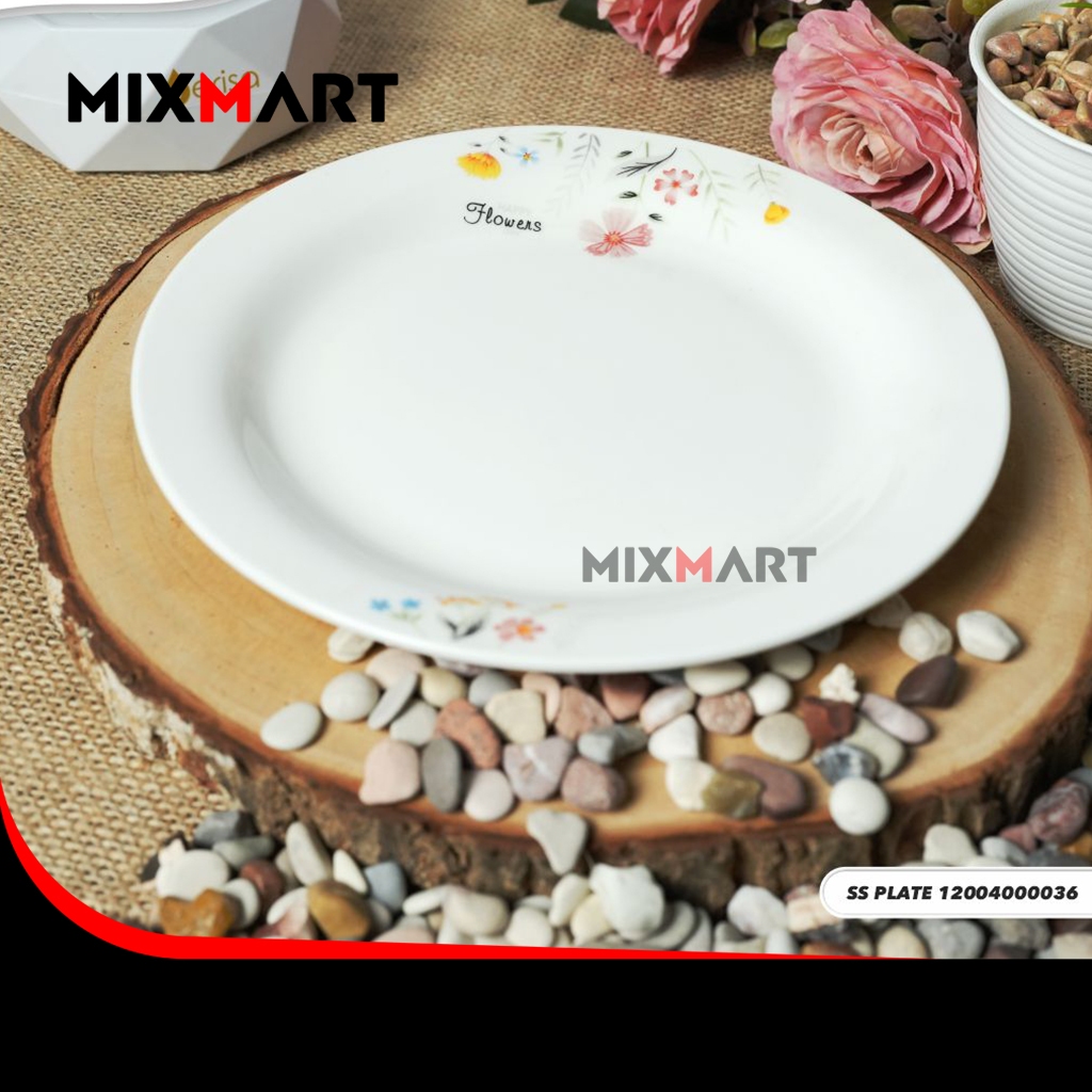 Jual Piring Keramik Motif Bunga SS Plate 12004000036 Diameter 18.5cm ...