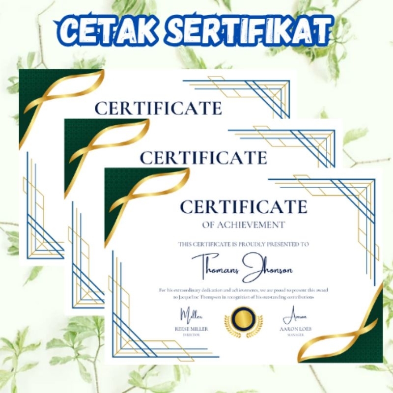 Jual Cetak Sertifikat Piagam Penghargaan ukuran A4 | Shopee Indonesia