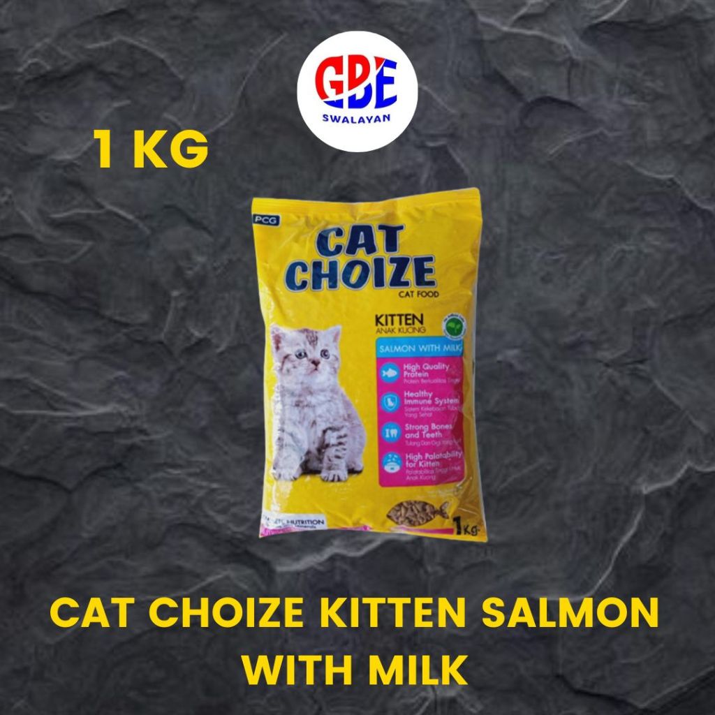 Jual CAT CHOIZE KITTEN CAT FOOD SALMON WITH MILK 1 KG | Shopee Indonesia