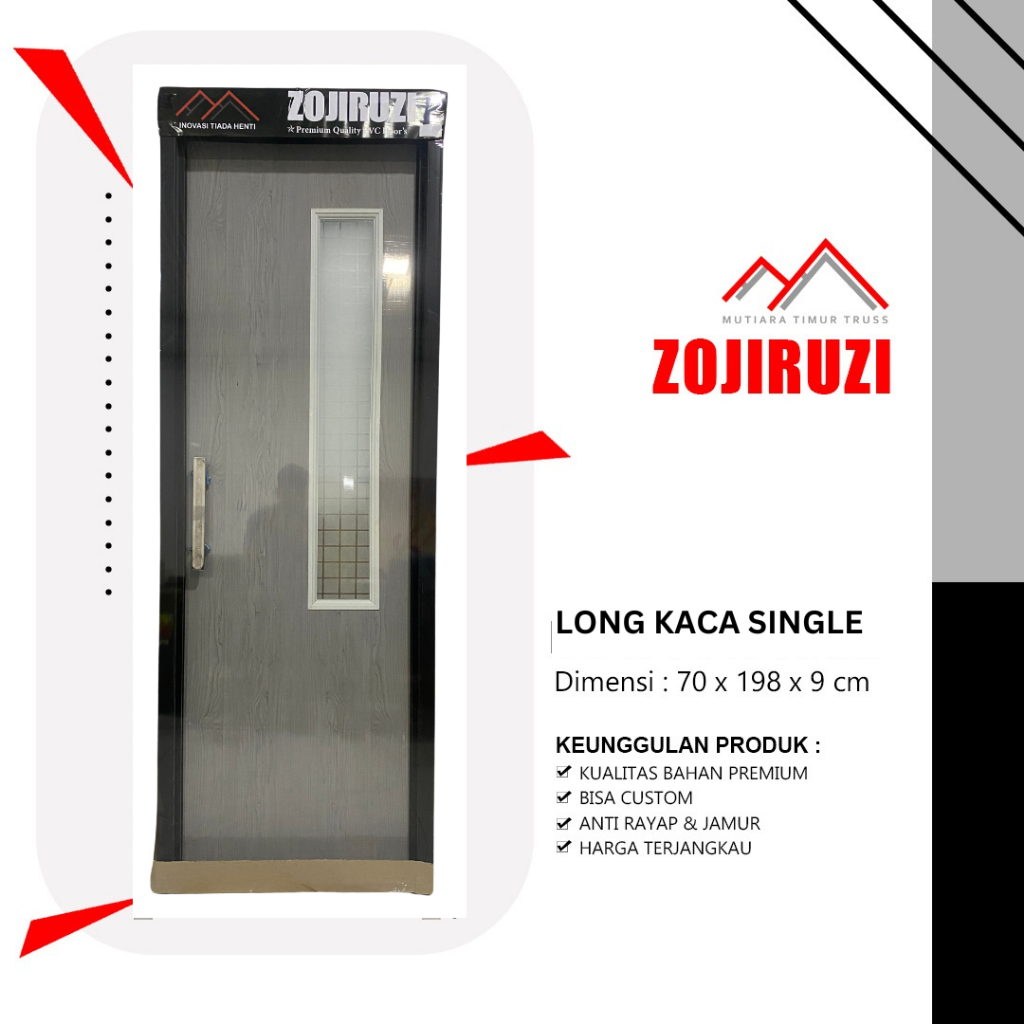 Jual Pintu PVC Zojiruzi Long Kaca Single Modern Dan Minimalis | Anti ...