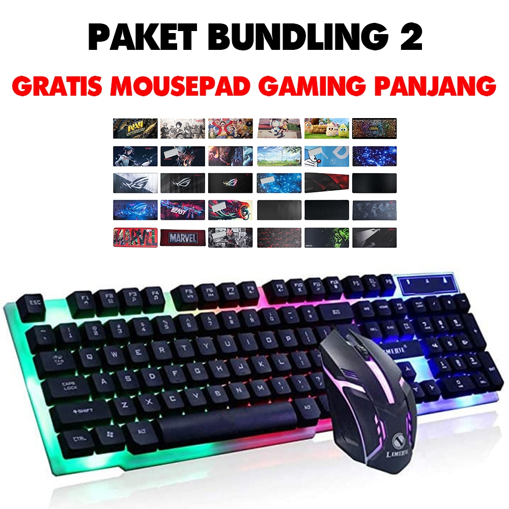 Jual Paket Bundling Keyboard Mouse Bonus Mousepad Paket Bundling ...