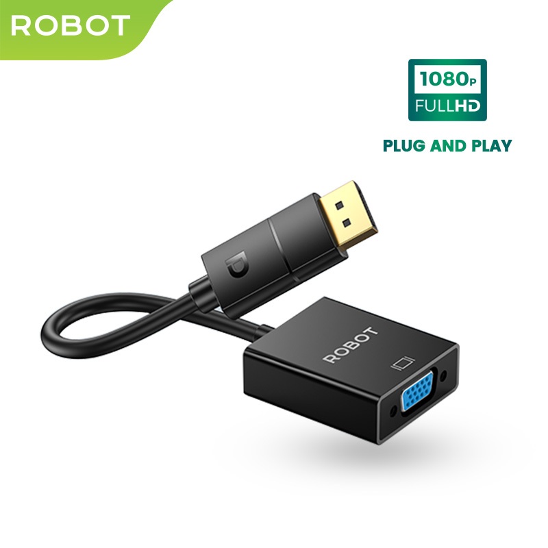 Jual ROBOT Adapter Konverter Full HD RHV40 Display Port To VGA 1080P ...