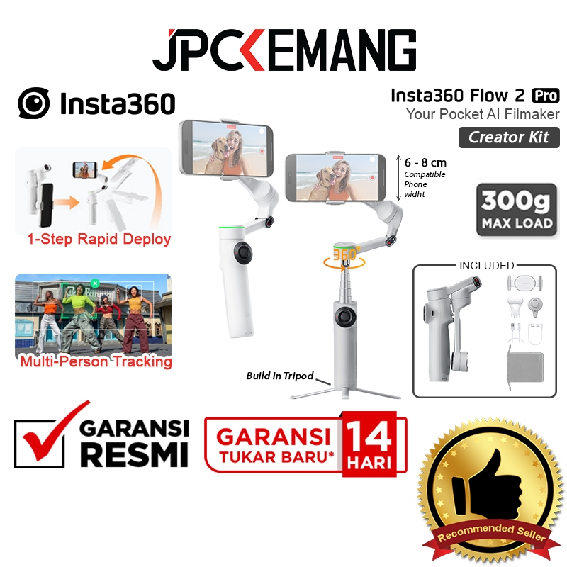 Jual Insta360 Flow 2 Pro Standard / Creator / AI Tracker Bundle Gimbal Stabilizer Smartphone HP ...