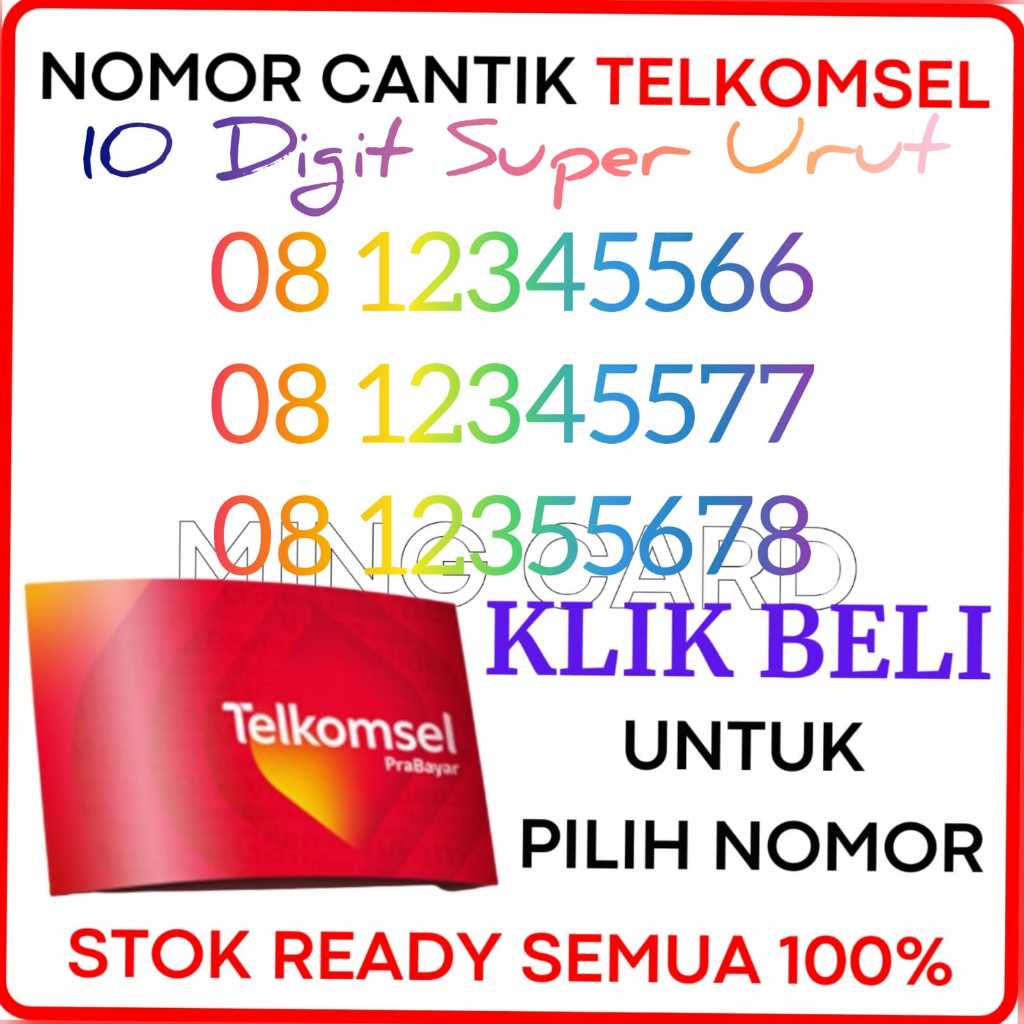 Jual TIPE 10 DIGIT SUPER URUT - Nomor Cantik 4G/5G Kartu Perdana ...