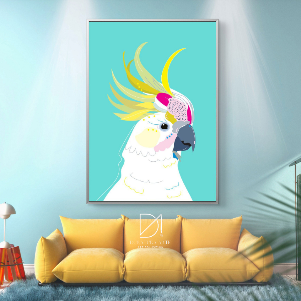 Jual Lukisan Burung Beo Cantik Abstak Simple Elegant - Lukisan Portrait ...