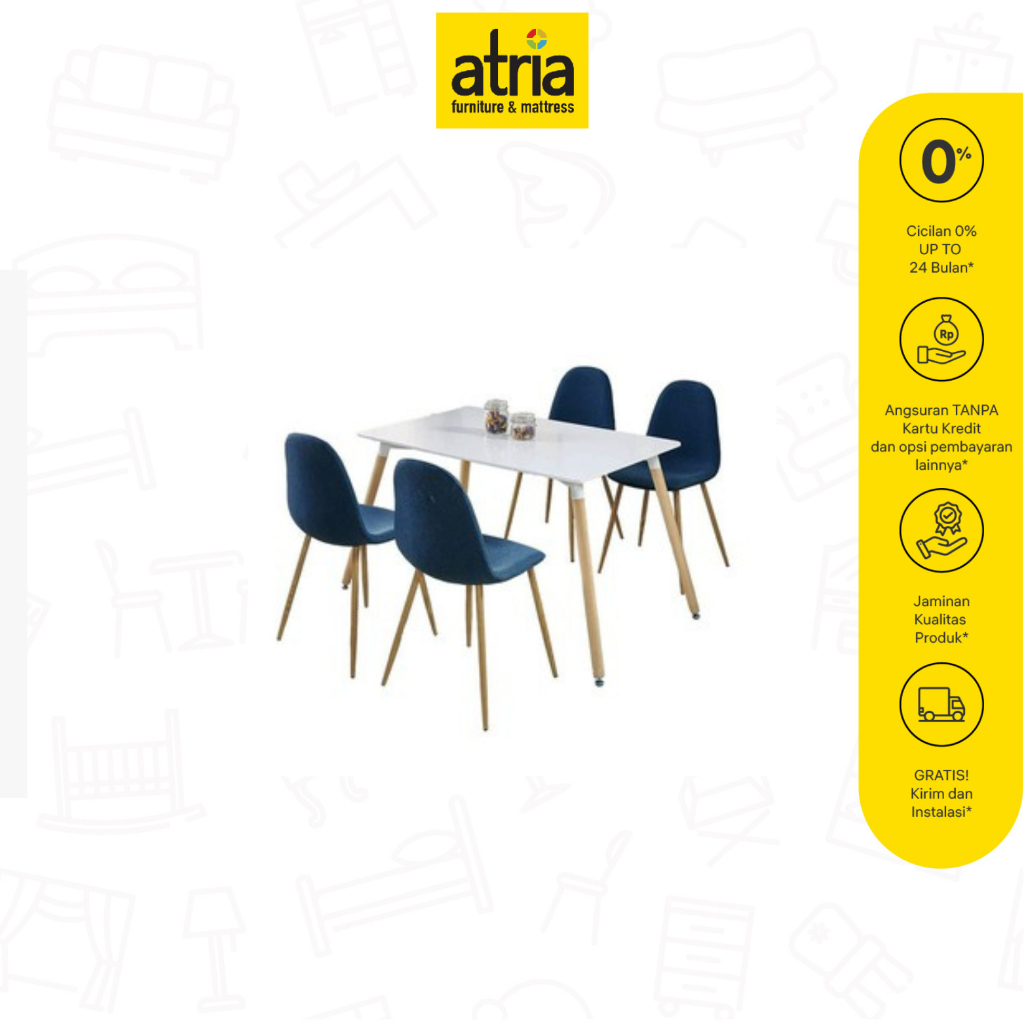 Jual ATRIA Meja Makan Set Sheryl Dining Set | Shopee Indonesia