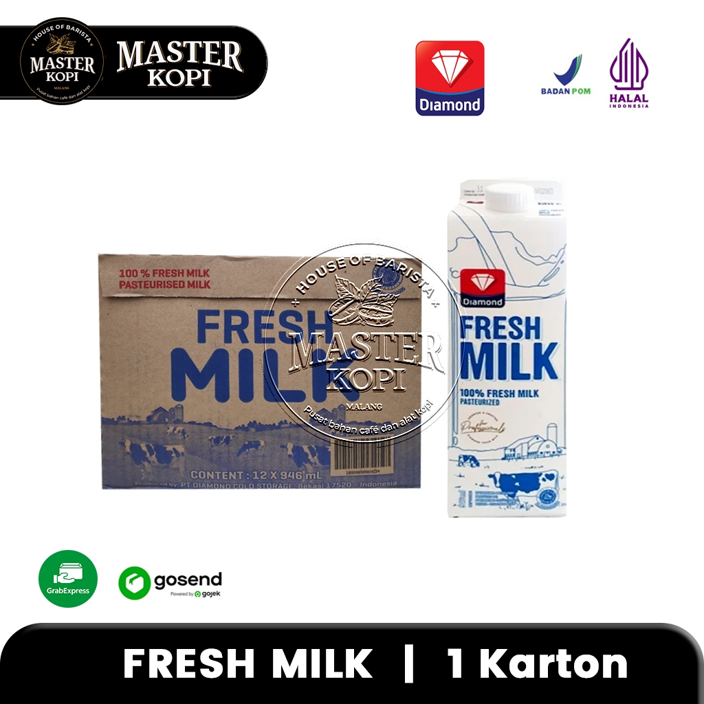 Jual Susu Fresh Milk Diamond 1 Karton PLAIN (KHUSUS INSTANT) | Shopee ...