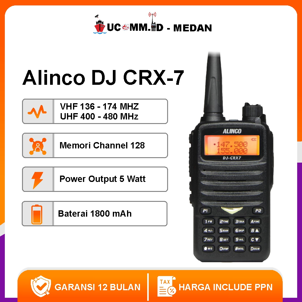 Jual Alinco DJ-CRX 7 CRX 7 Dual Band VHF UHF 128 Channel Garansi Resmi 1 Tahun | Shopee Indonesia