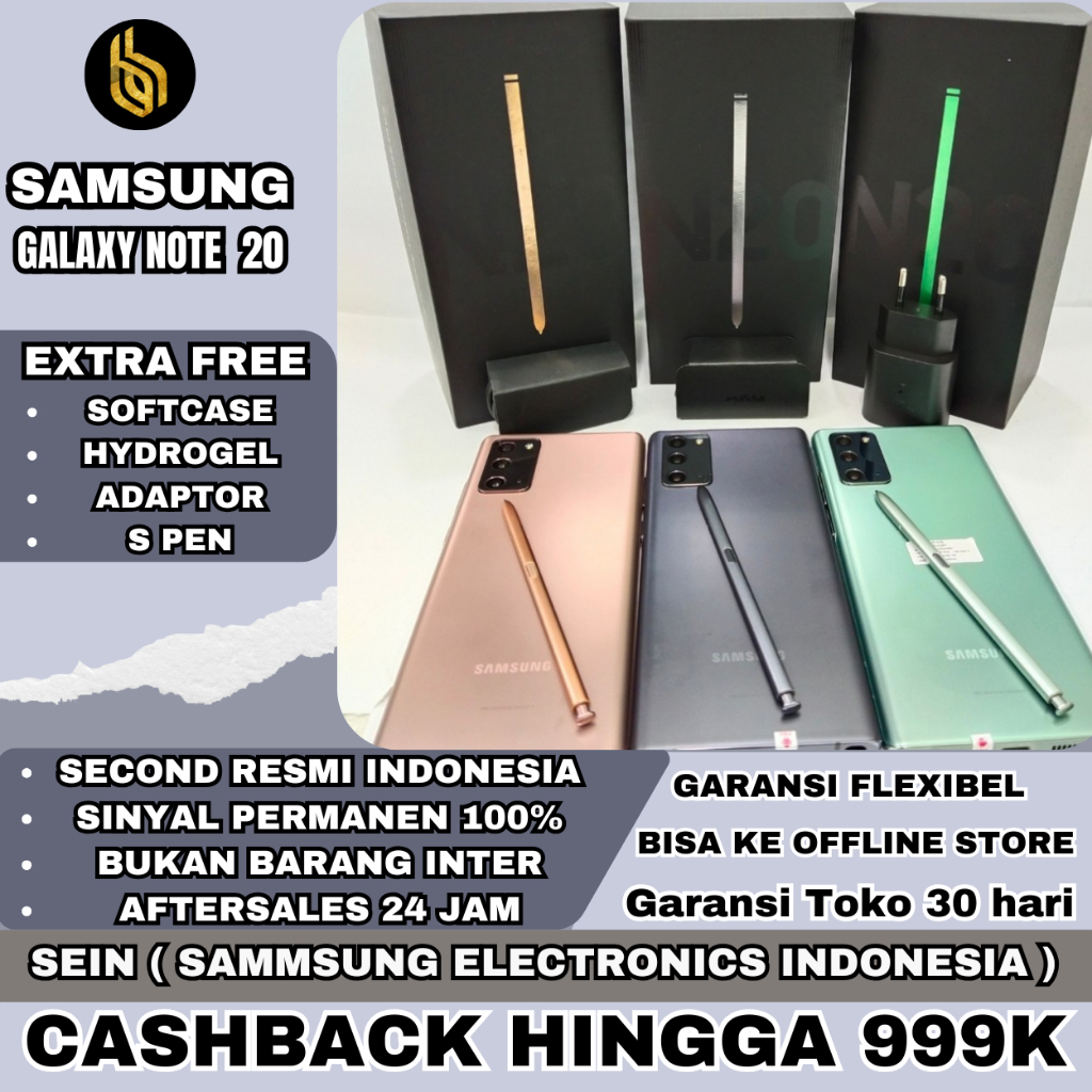 Jual Samsung Galaxy Note 20 SEIN 8/256GB 8/512GB Second Original Fullset Resmi Indonesia ...