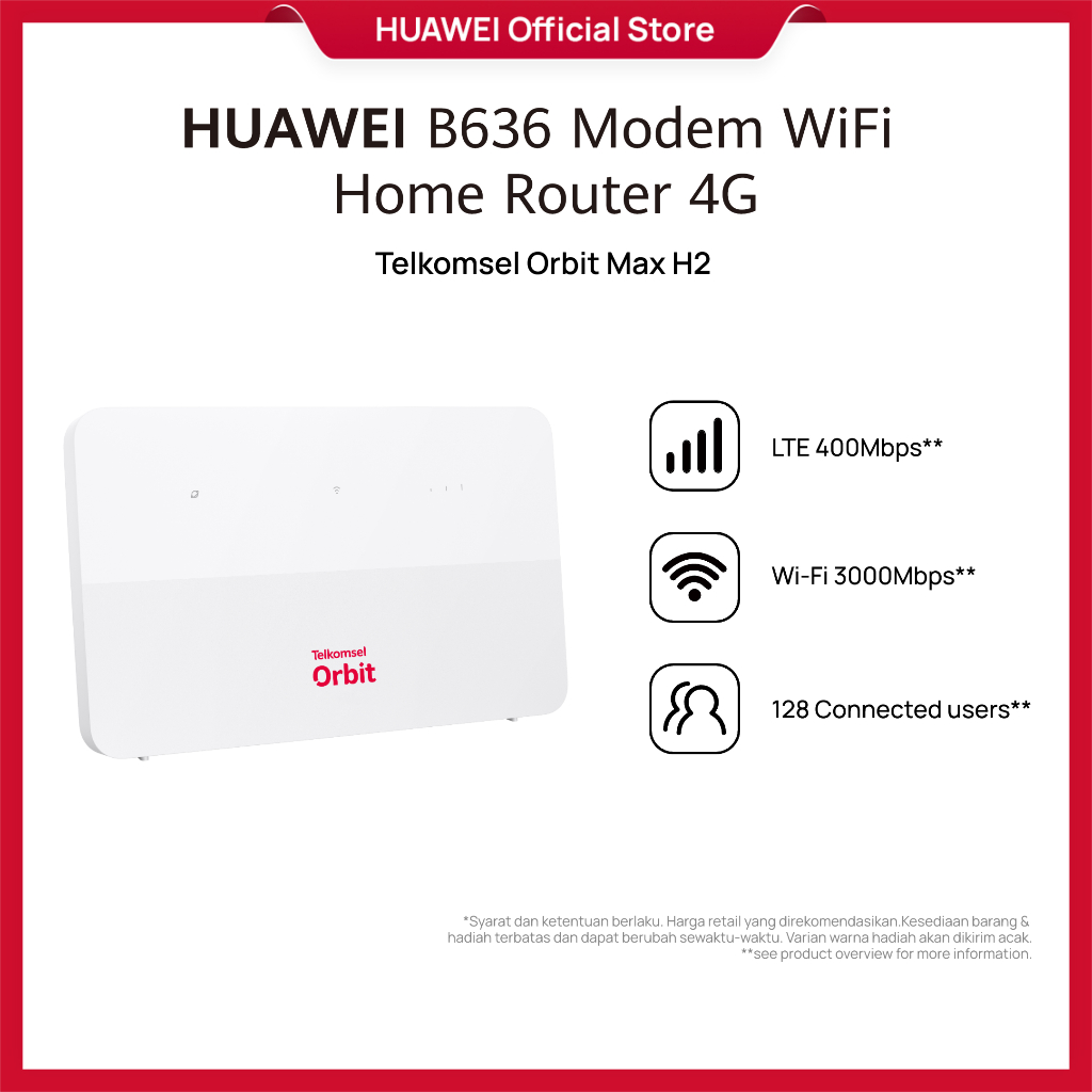 Jual HUAWEI Telkomsel Orbit Max H2 B636 Home Router Modem WiFi 4G High ...
