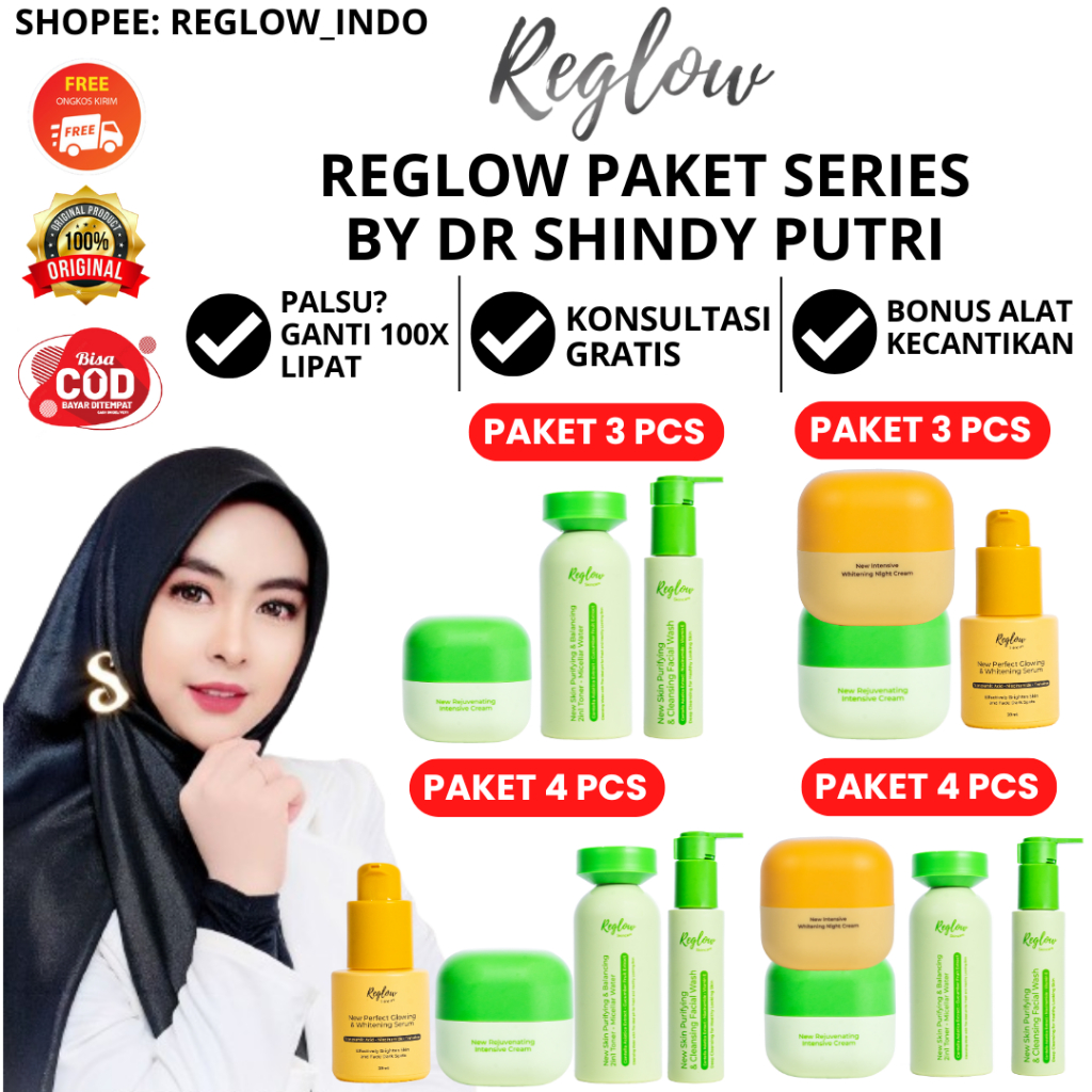 Jual Reglow Skincare Original Paket Lengkap Untuk Flek Acne Reg glow dr ...