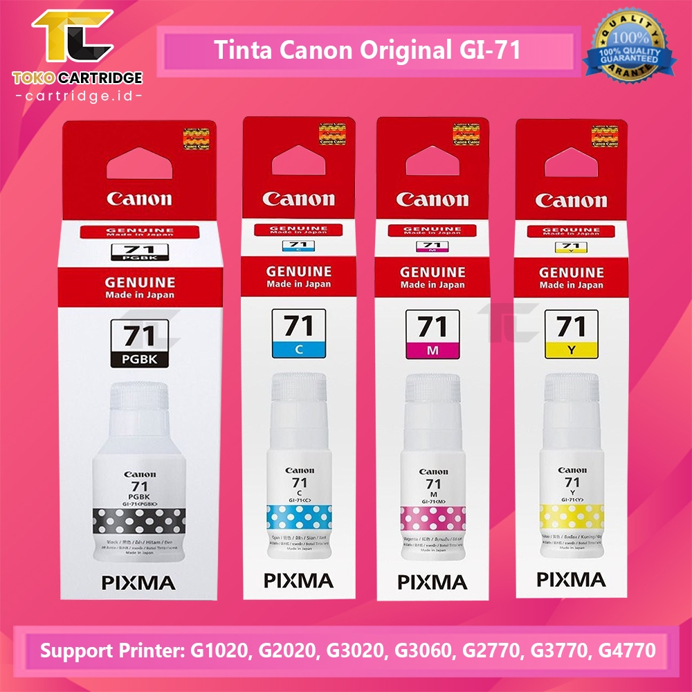 Jual Tinta Canon Original GI-71 GI71 GI 71, Refill Ink Printer PIXMA ...