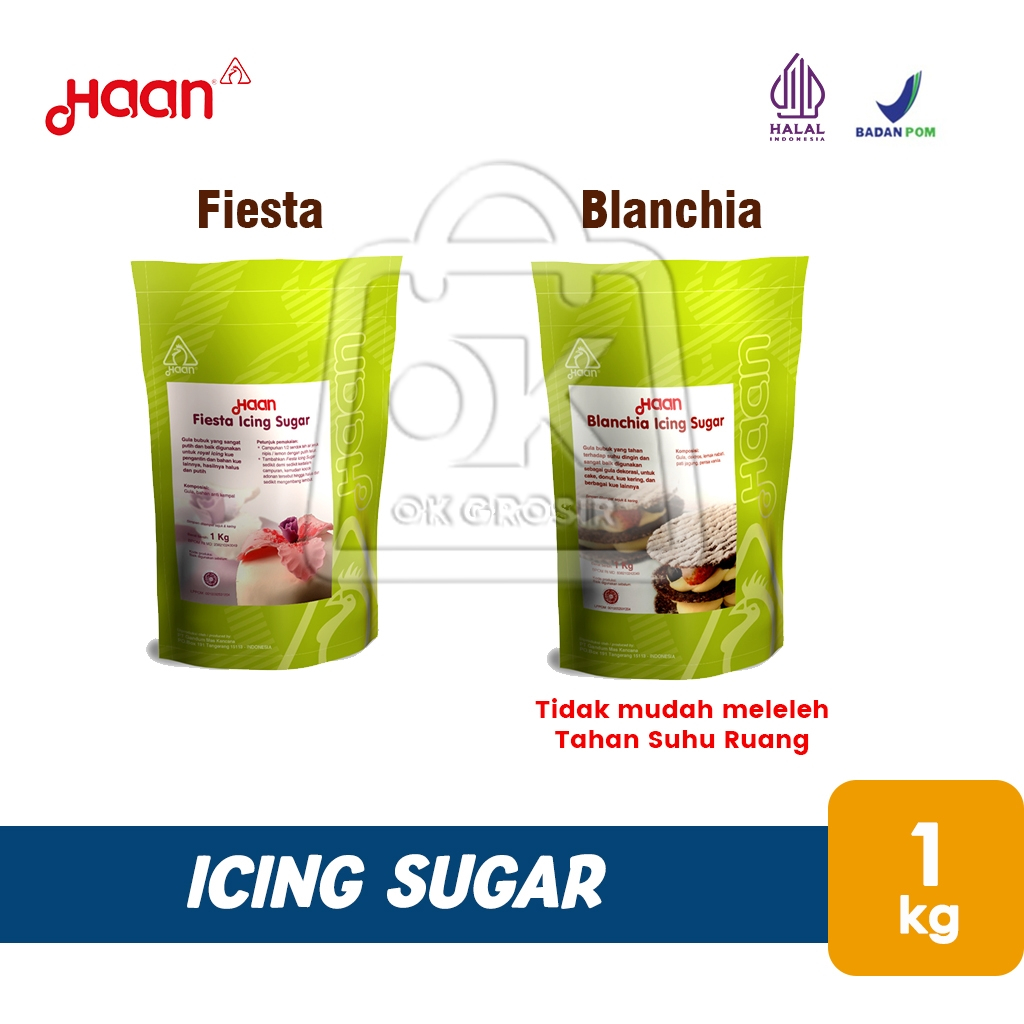 Jual Haan Icing Sugar / Tepung Gula / Gula Dingin Dekorasi (1kg ...