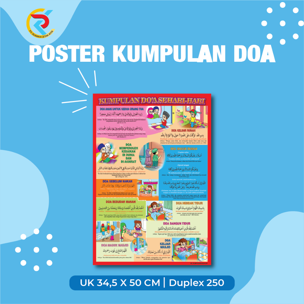 Jual Poster Edukasi Anak Kumpulan Berdoa | Hiasan Dinding Ruangan Kelas ...