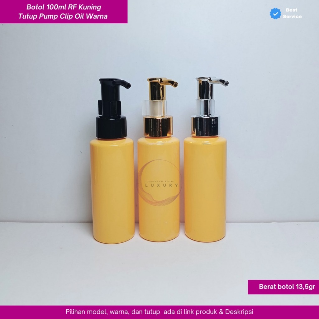 Jual Botol 100ml RF Warna Tutup Pump Clip Oil Neck 24 | Shopee Indonesia