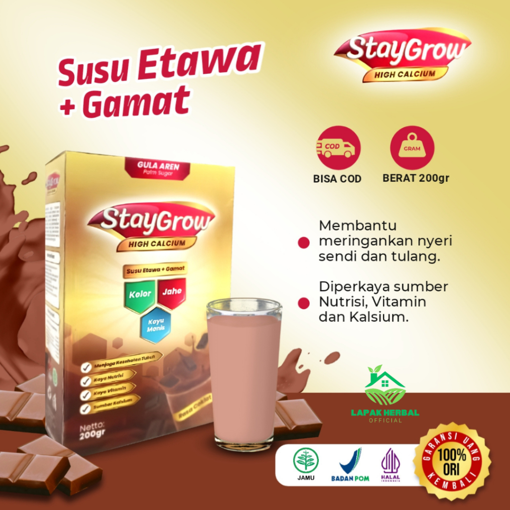 Jual Susu Coklat Etawa STAY GROW 200gr Rasa Cokelat Untuk Kesehatan ...