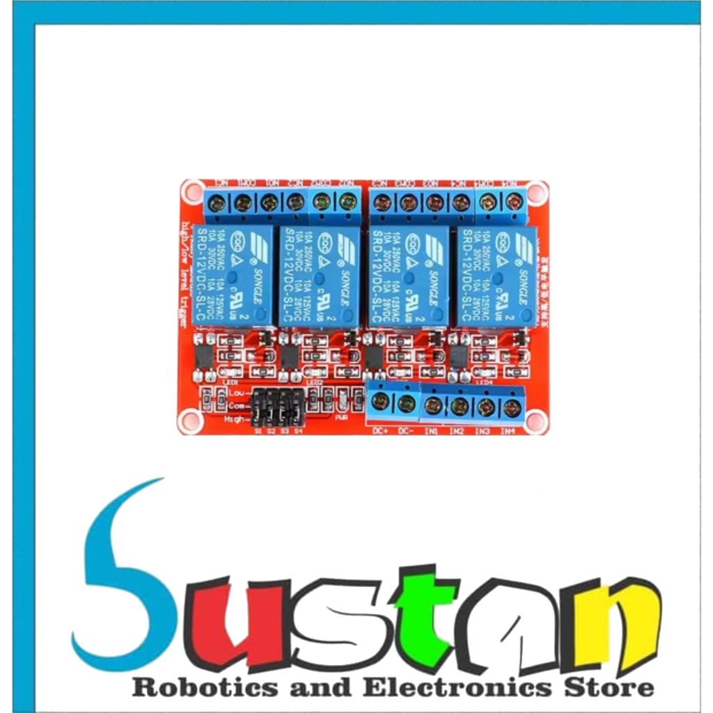 Jual RELAY MODULE 4 CHANNEL 12V SUPPORTS HIGH AND LOW TRIGGER ...