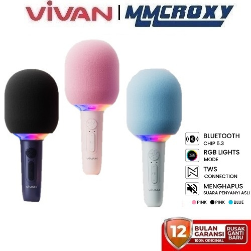 Jual Vivan VS9 Microphone Karaoke Bluetooth 5.3 Speaker Mic Combo Smart ...