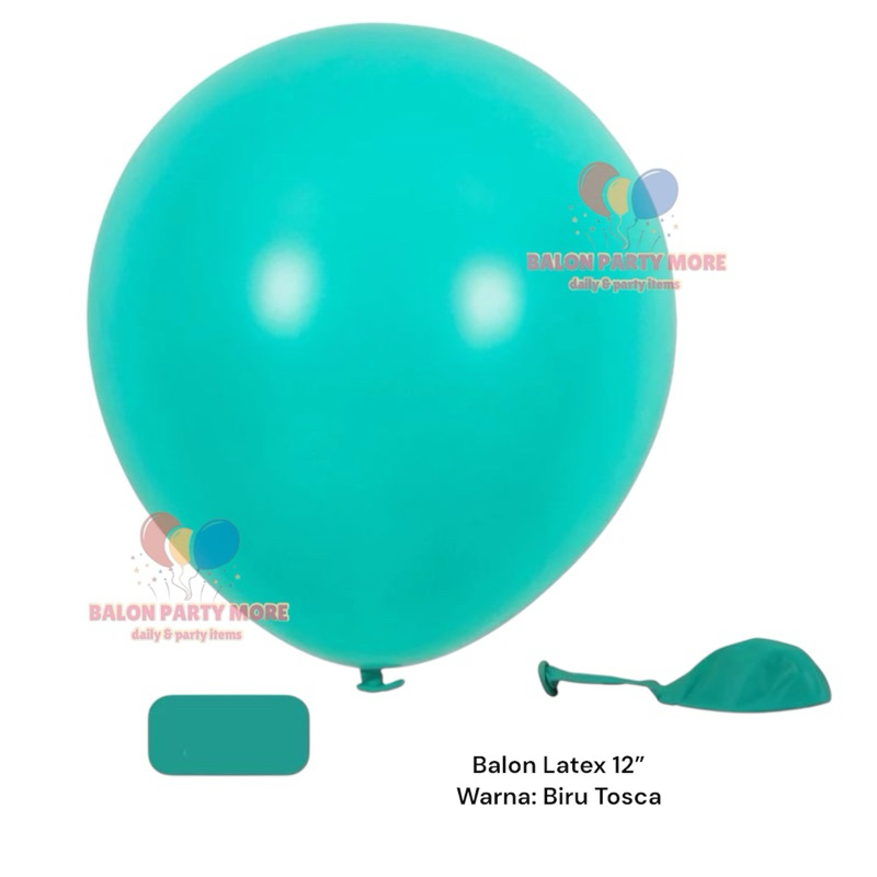 Jual [1 PACK ISI 100 PCS BIRU TOSCA] Balon Doff 12” / Pastel Latex - 12 ...