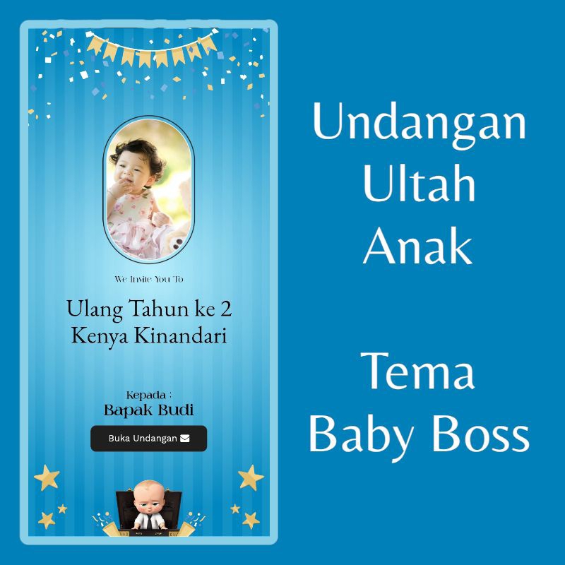 Jual UNDANGAN DIGITAL ULANG TAHUN ANAK TEMA BABY BOSS | Shopee Indonesia