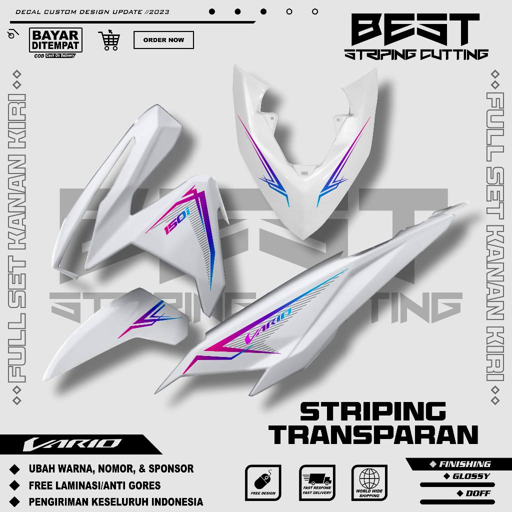 Jual STRIPING TRANSPARAN VARIO LED OLD 125 - 150 GEN 1 STIKER CUTTING ...