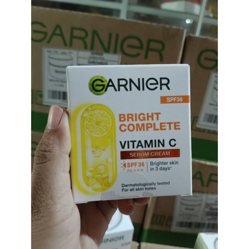 Jual Serum Cream garnier bright complete vitamin c spf 36 50ml | Shopee Indonesia
