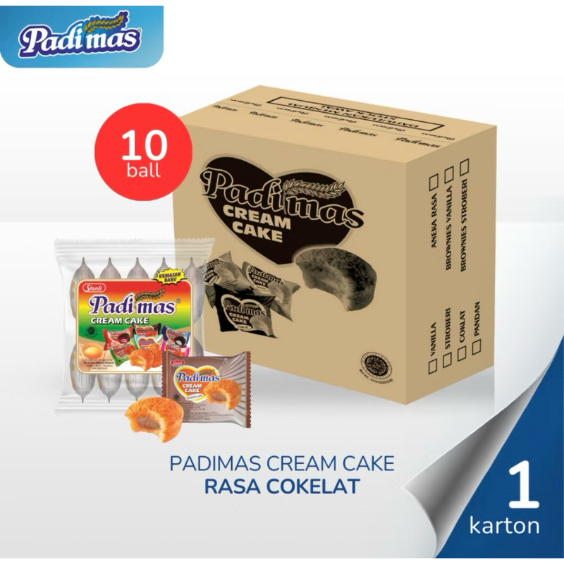 Jual Padimas Cream Cake Dus/Karton rasa strawberry, coklat, vanilla dan ...